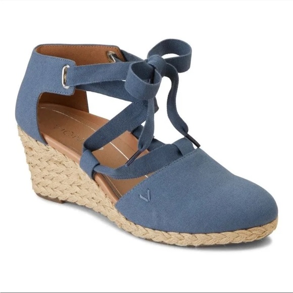 Vionic | Shoes | New Vionic Kaitlyn Blue Espadrille Mary Jane Shoes ...